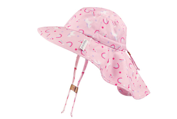 Flapjack Kids Sun Hat w/ Neck Cape - Unicorn — CanaBee Baby