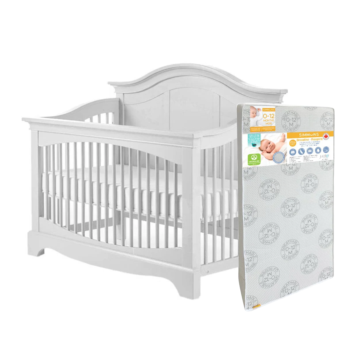 Pali 9800 Enna Crib + Simmons Breathe Mattress - Vintage White ...