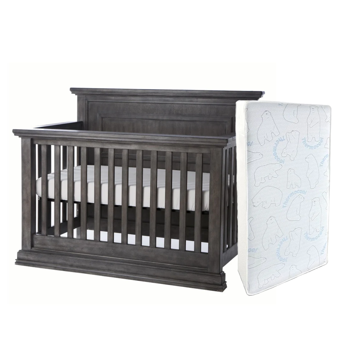 Pali 2100 Modena Crib + Simmons Fresh Mattress - Distressed Granite ...