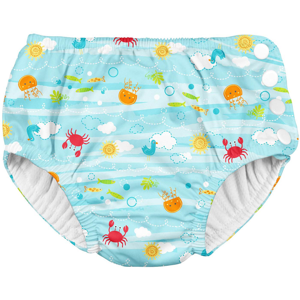 I Play by Green Sprouts Snap Reusable Absorbent Swimsuit Diaper Aqua S ...